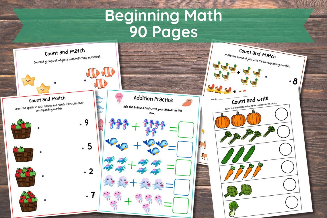 Preschool Math, Beginning Math, Counting, Learning to Add, Preschool ...