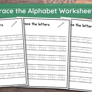 26 Printable Trace the Alphabet Worksheets Preschool-kdg - Etsy