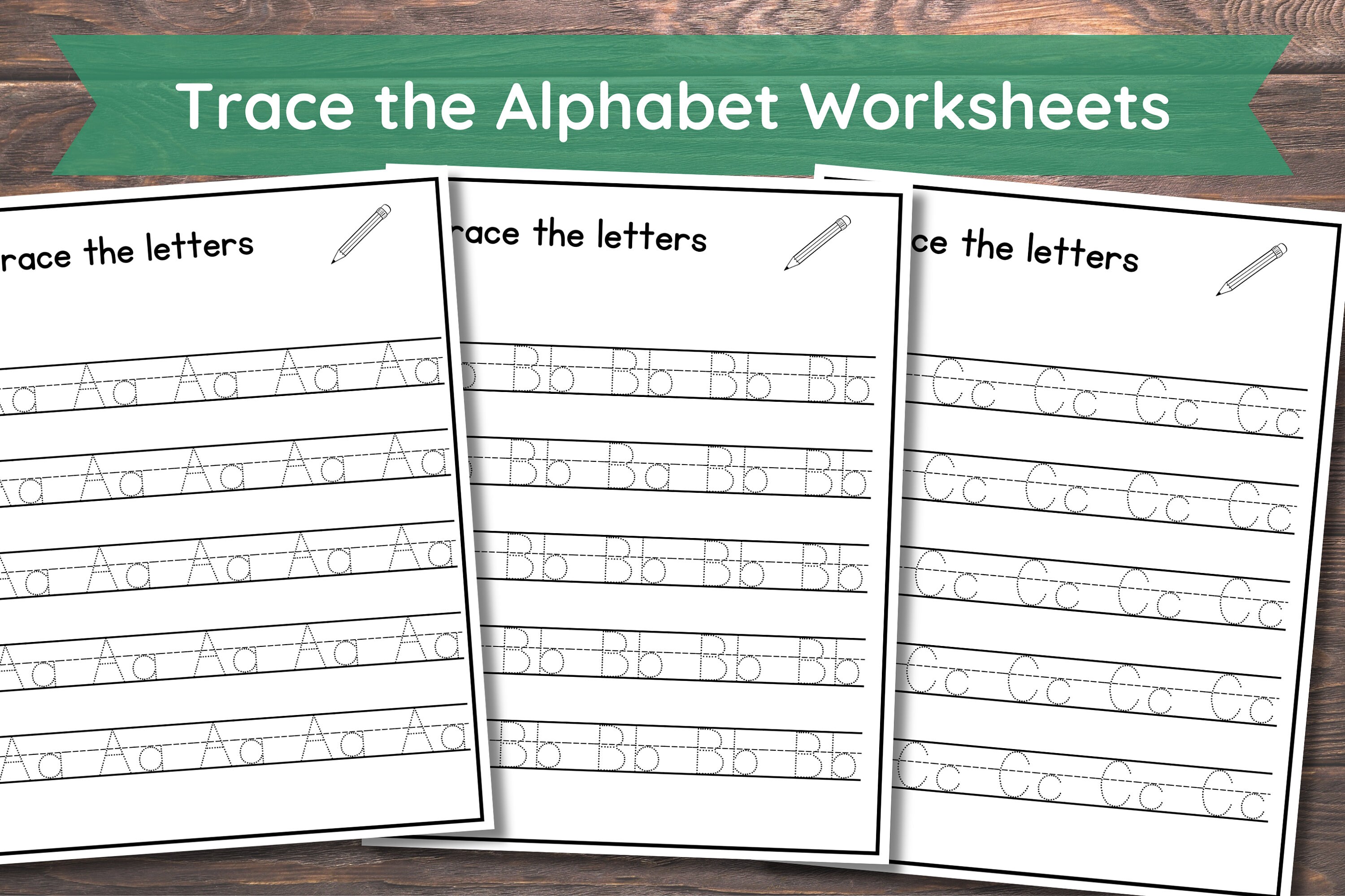 26 Printable Trace the Alphabet Worksheets Preschool-kdg - Etsy