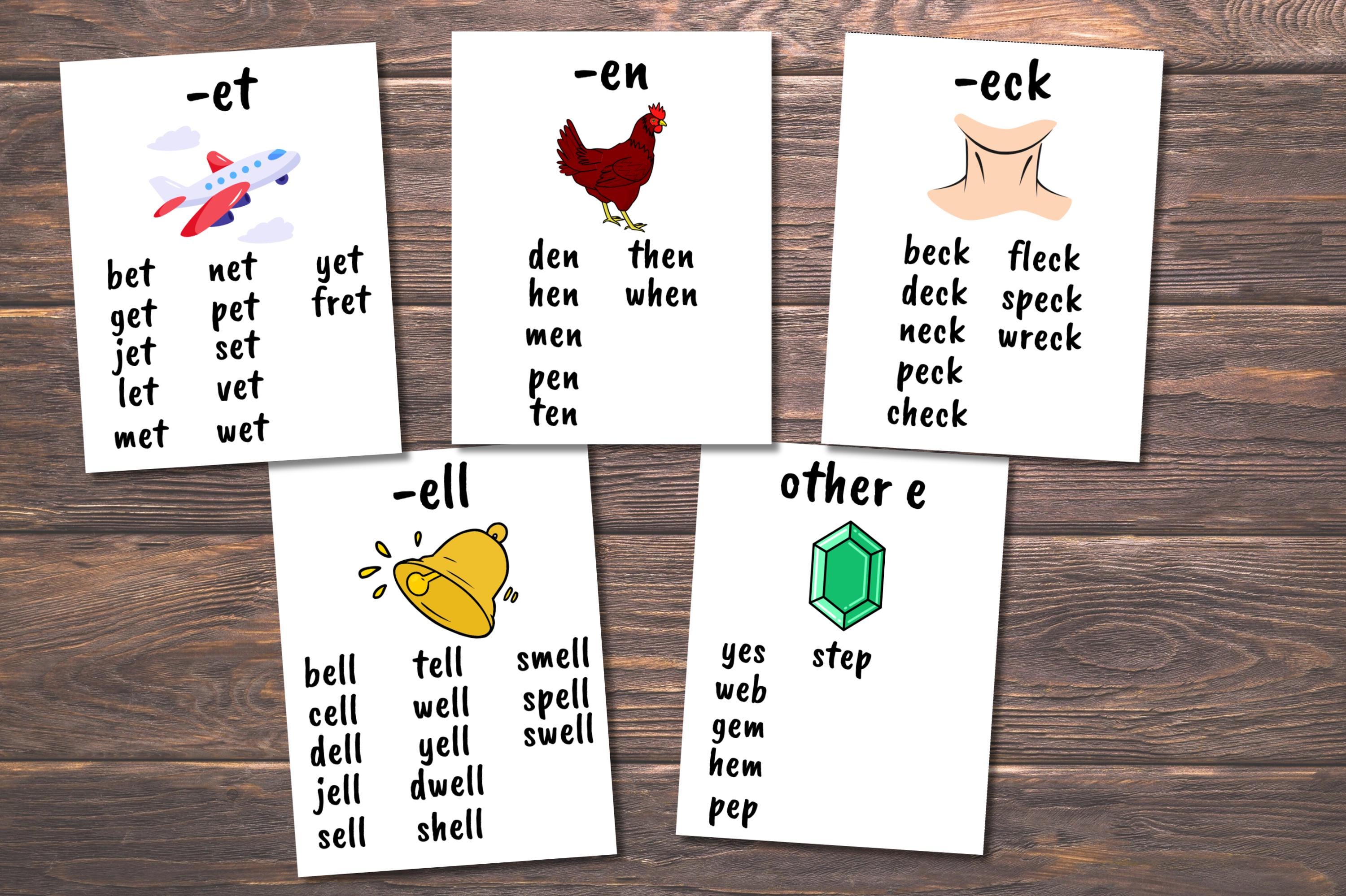 Learn to Read CVC Words, Phonics Cards Printable, CVC Word Family Lists ...