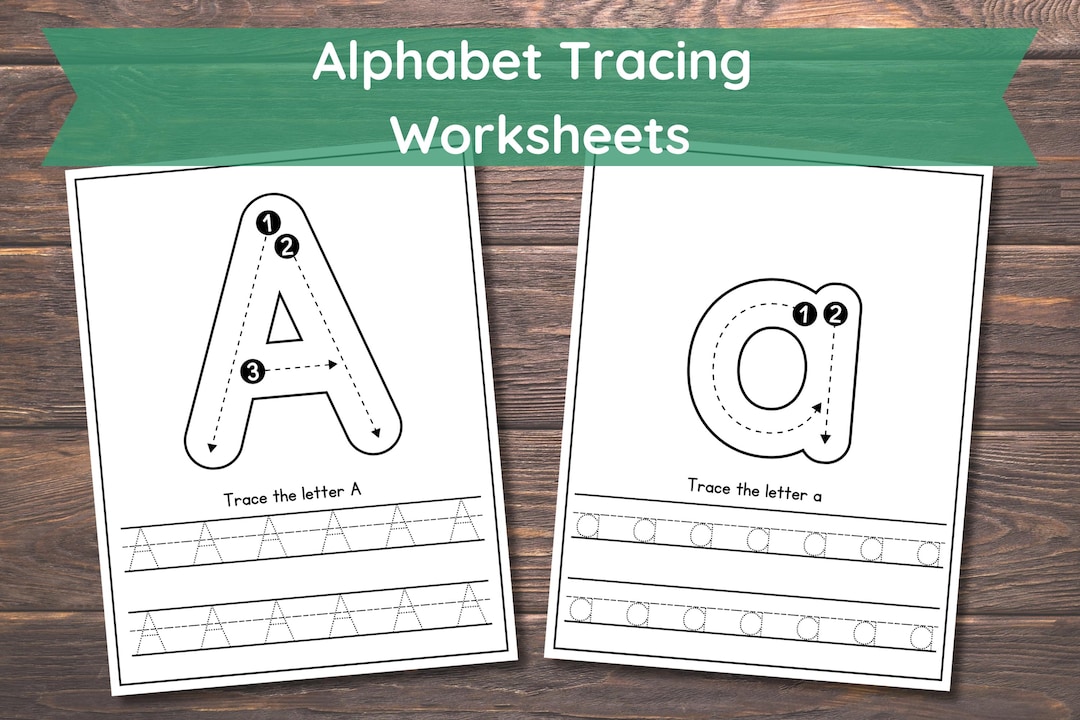 Alphabet Tracing Worksheets for Kids, Printable Letter Tracing Workbook ...