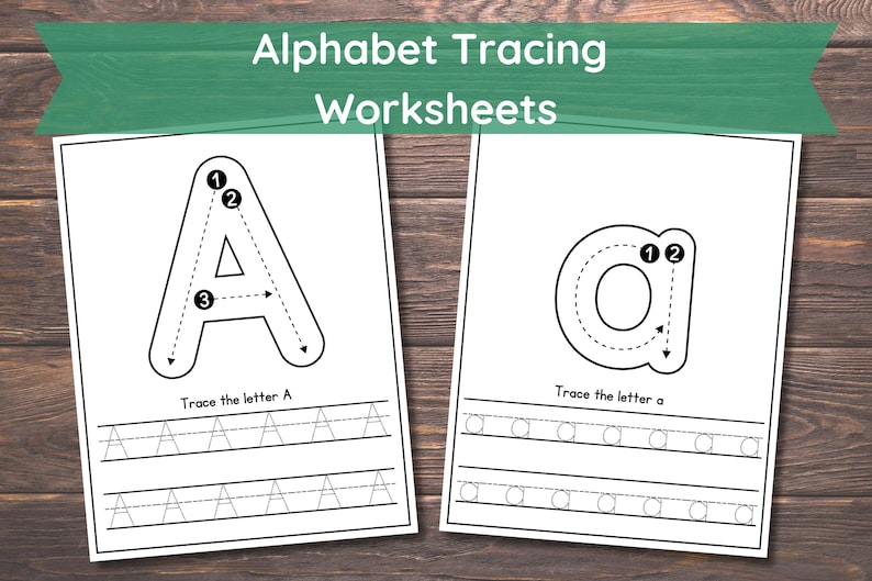 Alphabet Tracing Worksheets for Kids, Printable Letter Tracing Workbook ...