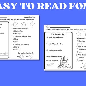 Kindergarten at Home Reading Worksheets | Comprehension Passages ...
