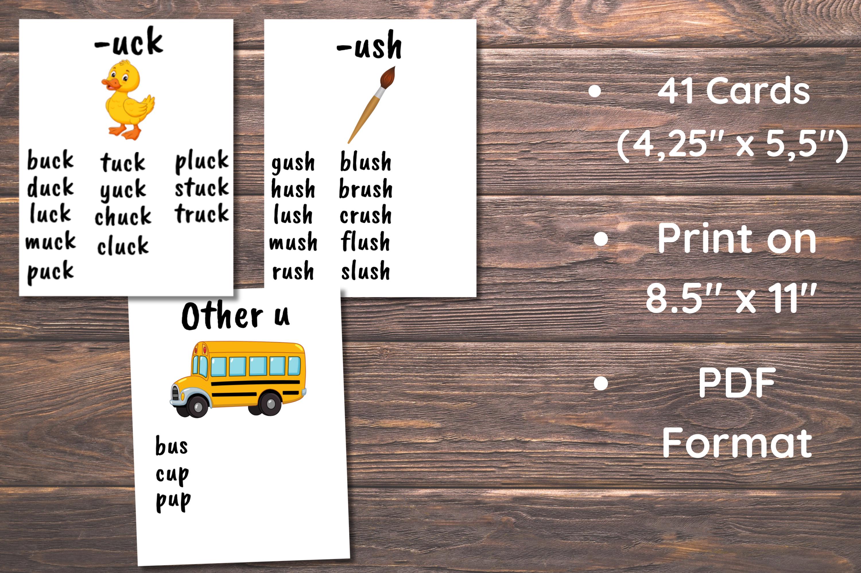 Learn to Read CVC Words, Phonics Cards Printable, CVC Word Family Lists ...