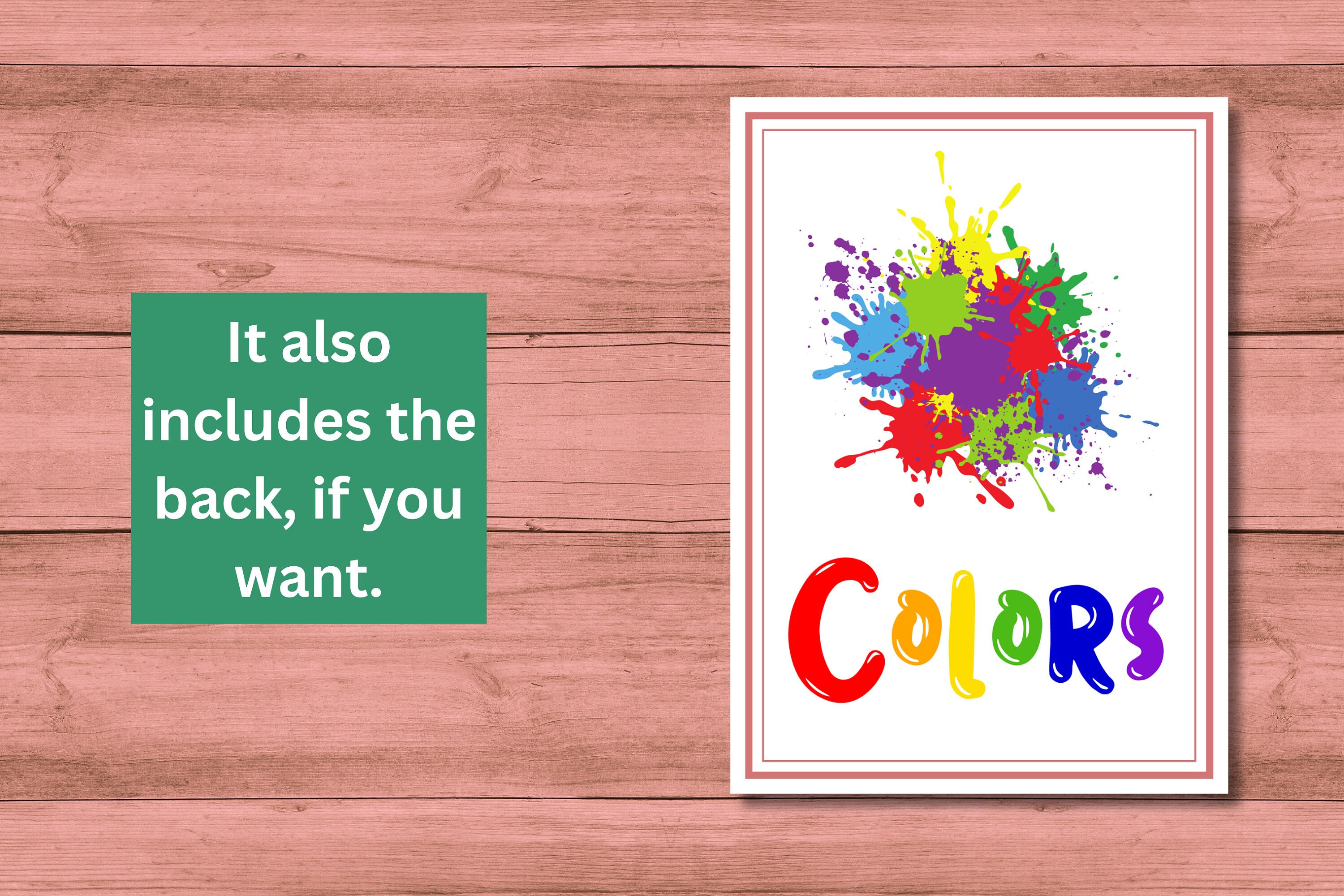 13 Color Cards Montessori Flashcards Pre-school Cards - Etsy