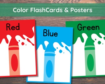 Color Posters Rainbow Watercolors Colorful Classroom Decor - Etsy