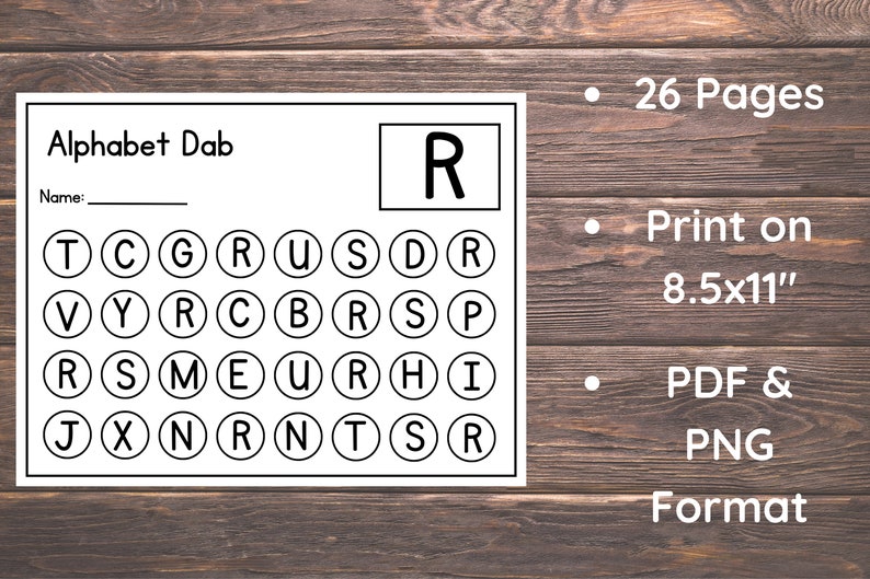 26 Printable Alphabet Uppercase Dab It Worksheets - Etsy