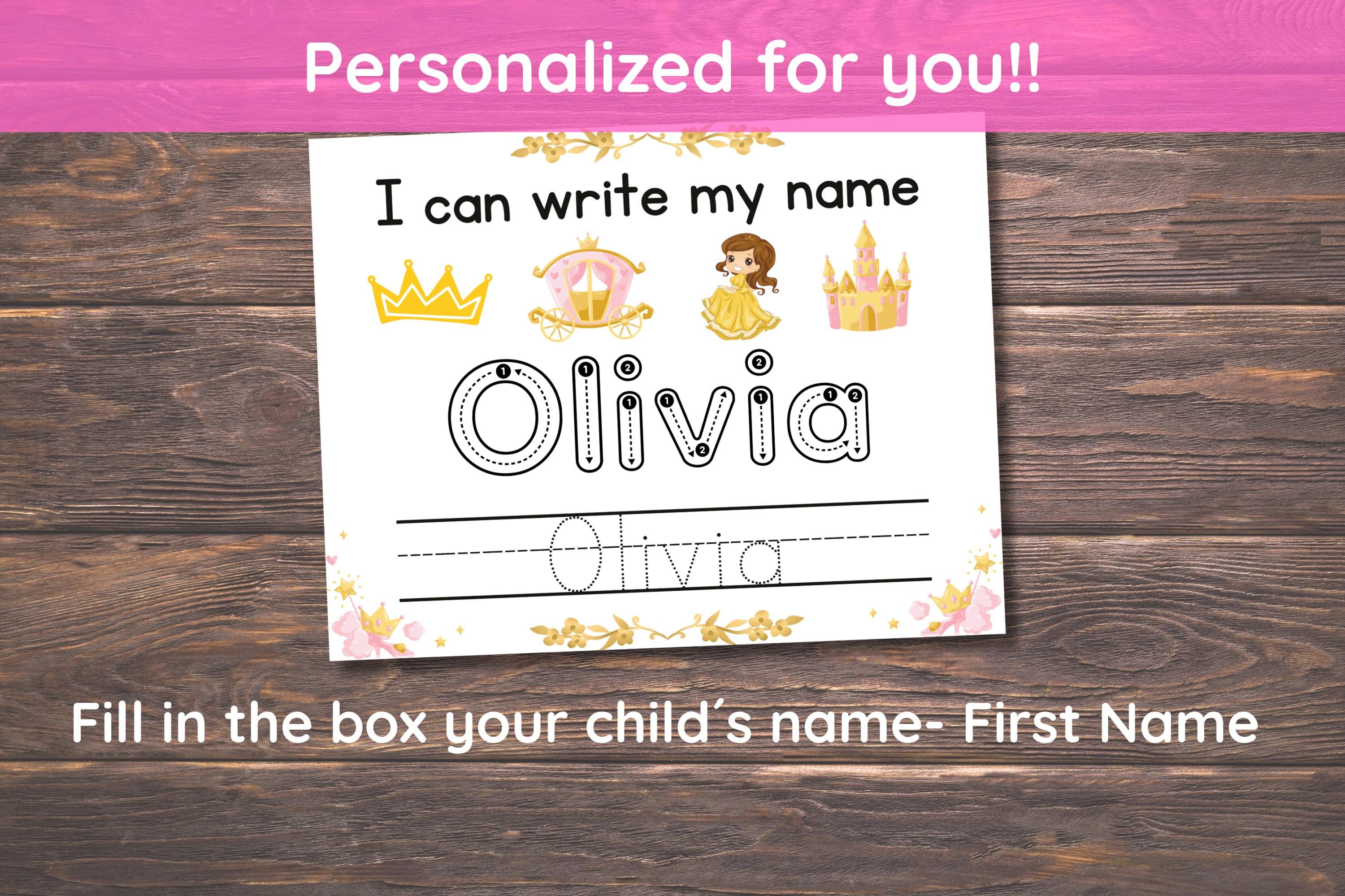 Princess First Name Tracing PDF | Custom Handwriting Worksheet for ...