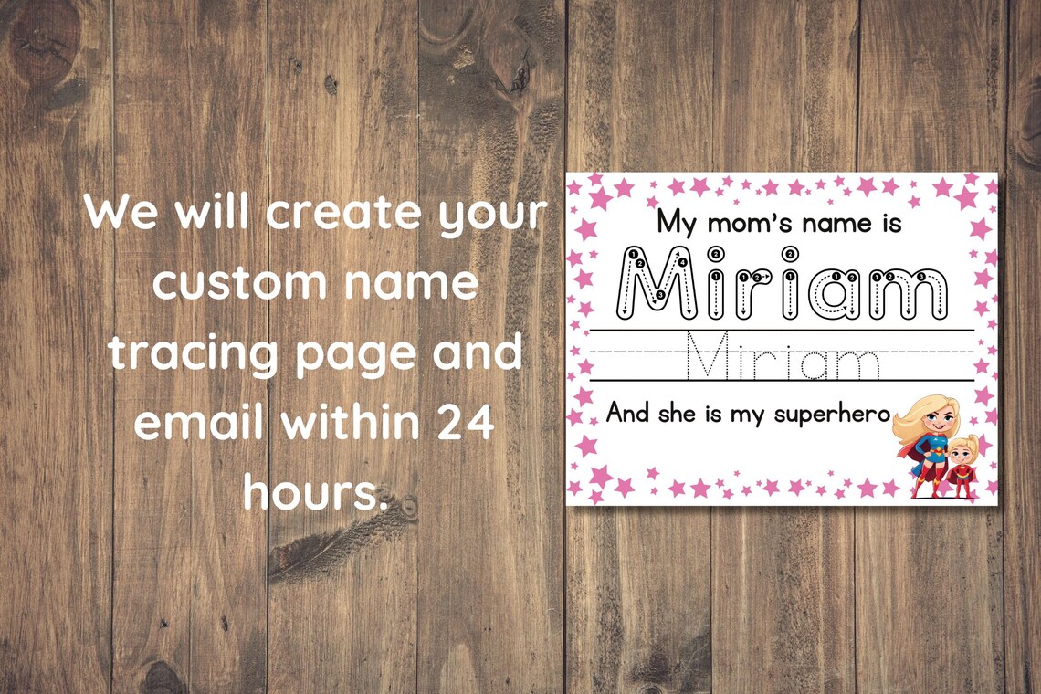 Custom Mom Name Tracing Sheet Handwriting Practice Personalized Name ...