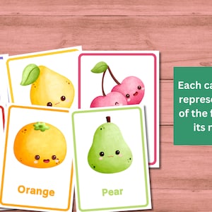 18 Fruits Flashcards | Fruits Printable | Montessori Flashcards | Pre ...