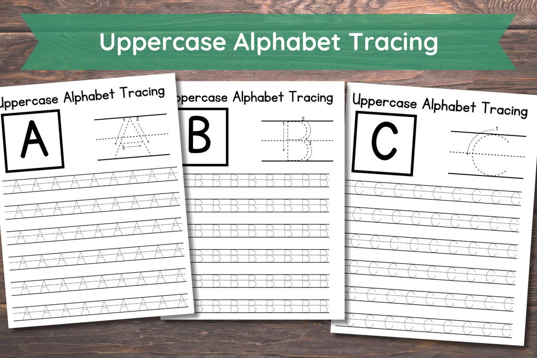 26 Printable Uppercase Alphabet Tracing Worksheets. Preschool ...