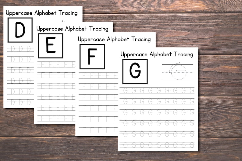 26 Printable Uppercase Alphabet Tracing Worksheets. Preschool ...