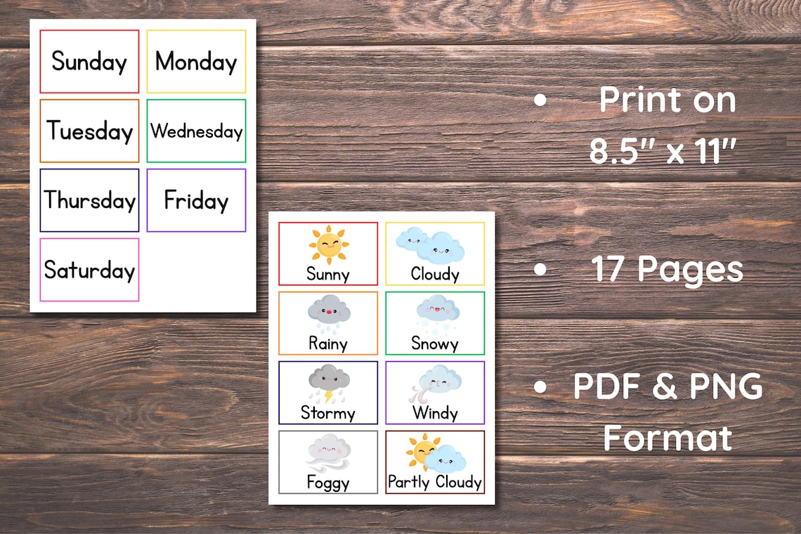 Preschool Focus Wall Printable, Daycare Circle Time Board, Homeschool ...
