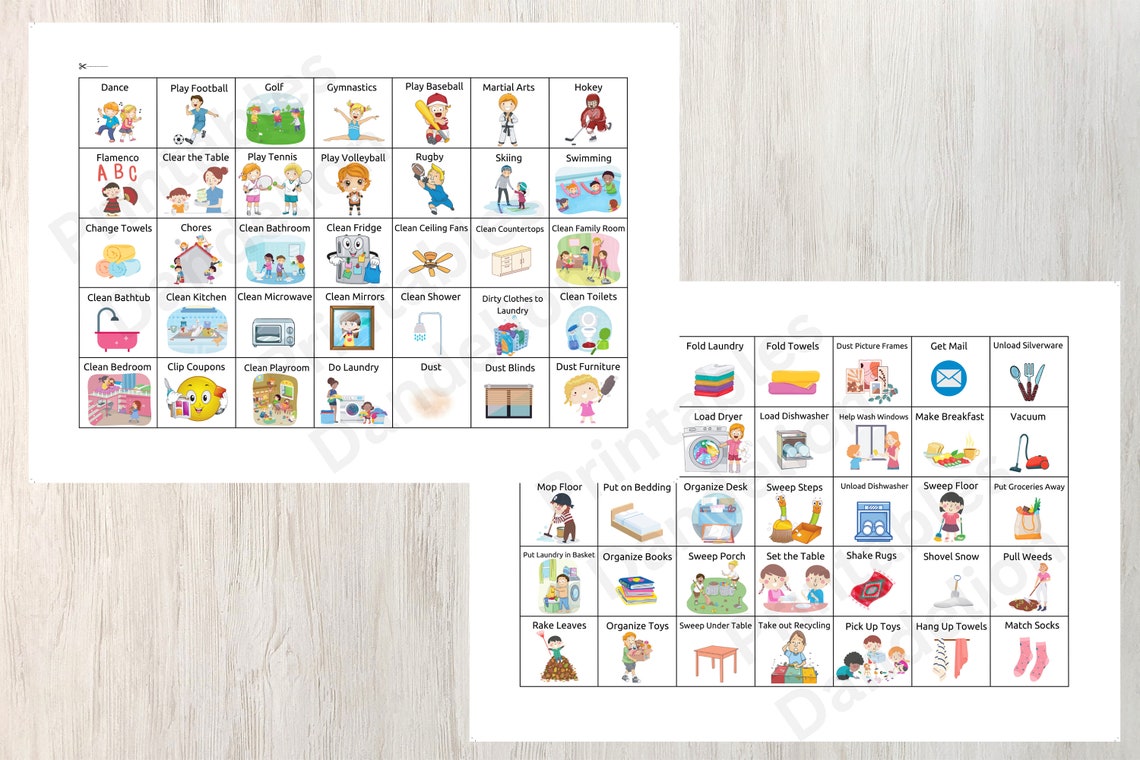 Kids Daily Responsibilities Chart Printable Daily Routine - Etsy