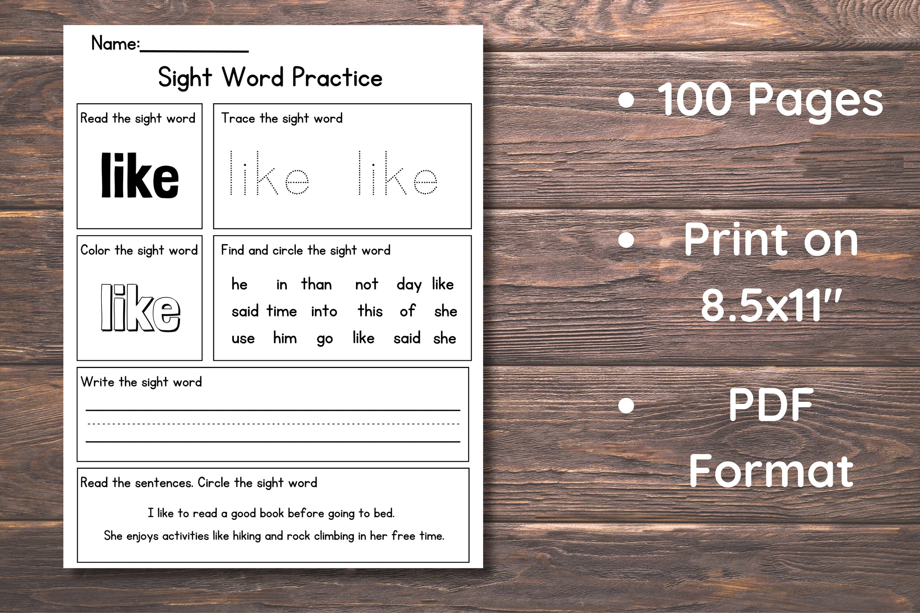 100 Printable Fry's First Hundred Sight Word Worksheets. - Etsy Australia