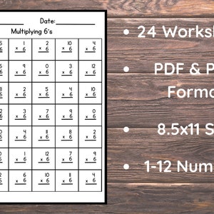 24 Printable Multiplying Practice Worksheets | Numbers 1-12 | 1st-4th ...