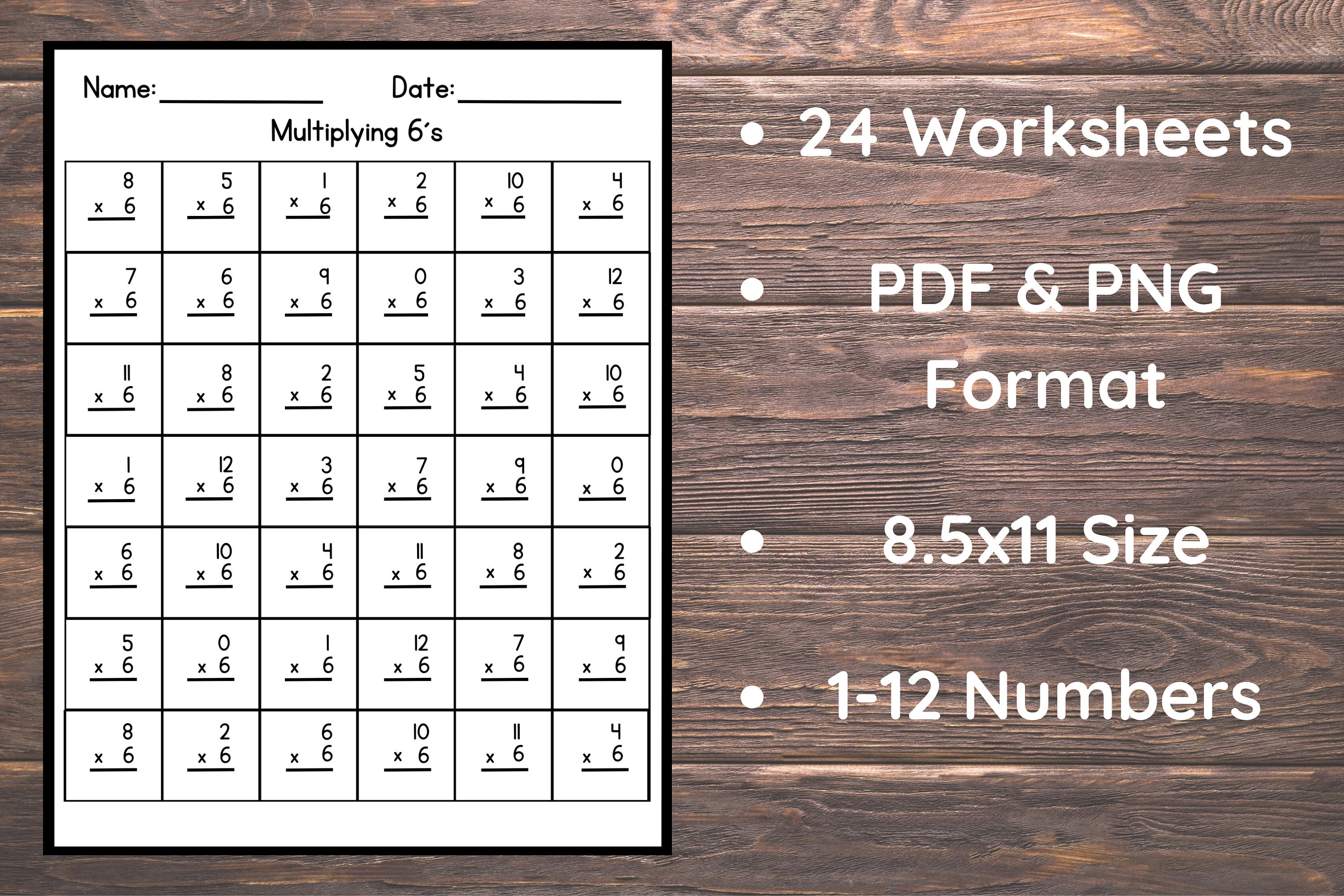 24 Printable Multiplying Practice Worksheets | Numbers 1-12 | 1st-4th ...