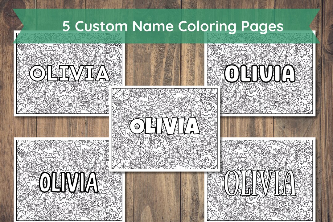 Printable Custom Name Coloring Pages for Adults and Kids, 5 Pages, 8 ...