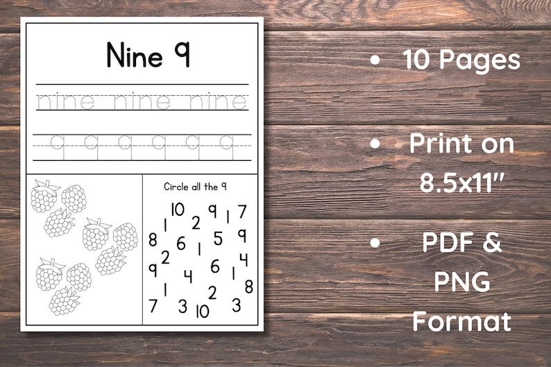 1-10 Number Tracing, Preschool Worksheet Printable, Handwriting ...