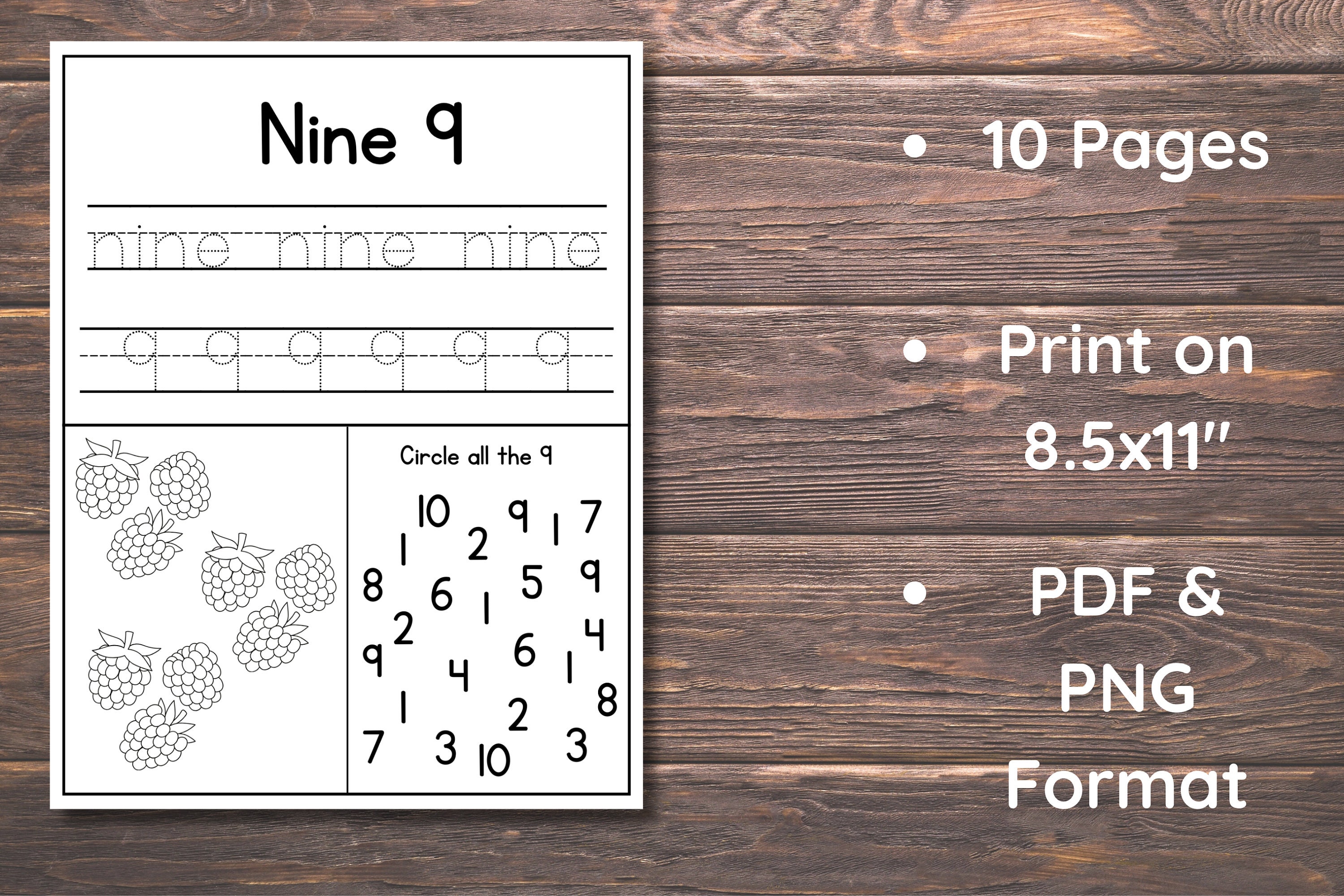 1-10 Number Tracing, Preschool Worksheet Printable, Handwriting ...