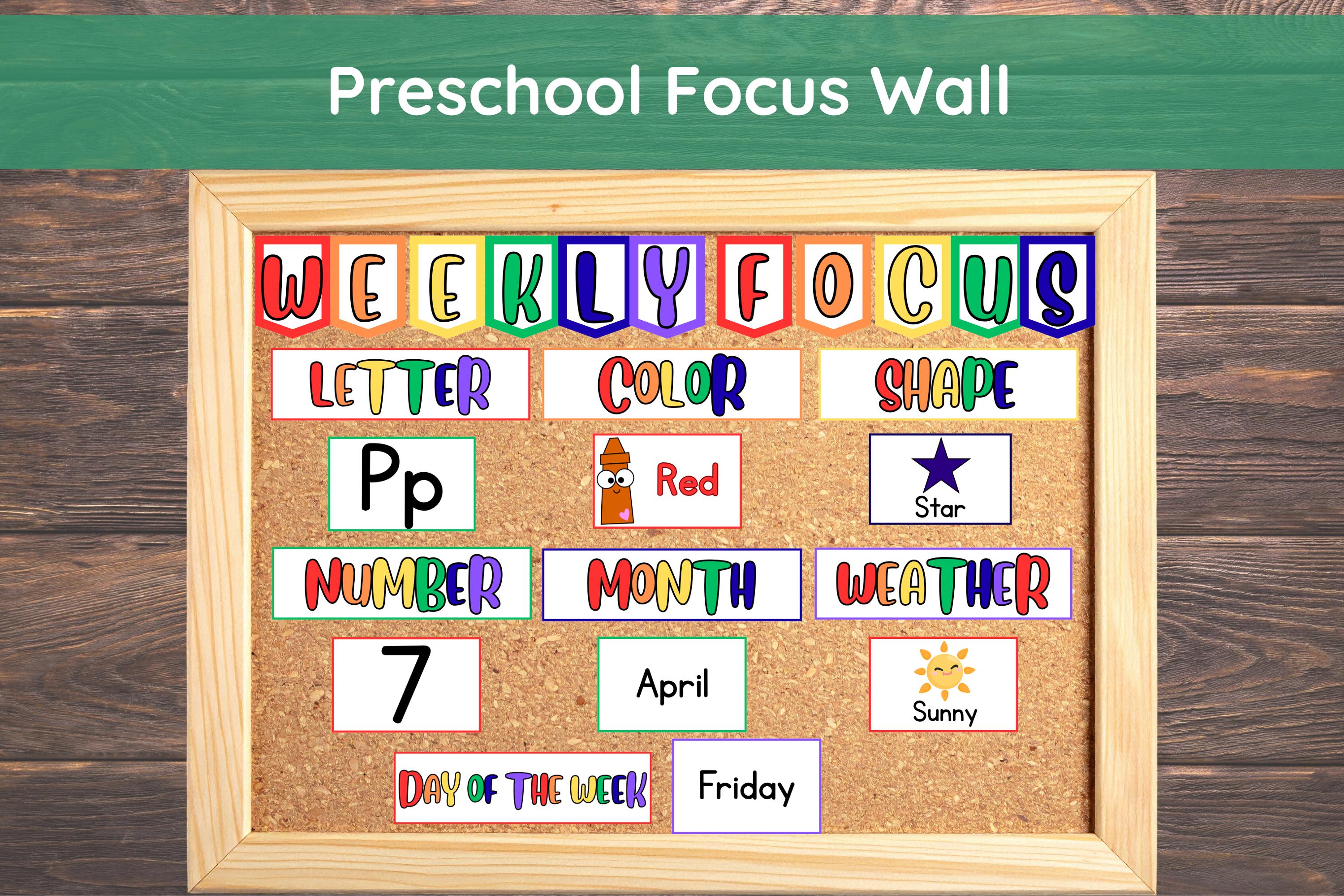 Preschool Focus Wall Printable, Daycare Circle Time Board, Homeschool ...