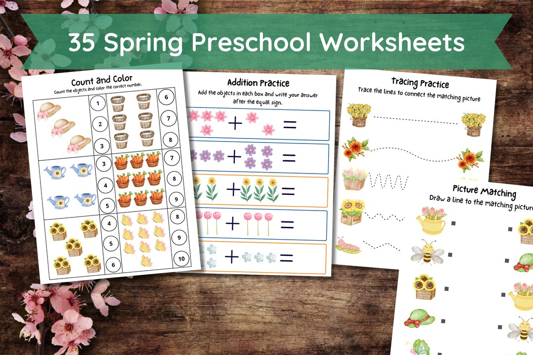 Printable Spring Preschool Activity Bundle, 35 Pages, 8.5x11, PDF ...
