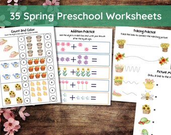 Printable Spring Preschool Activity Bundle - Etsy