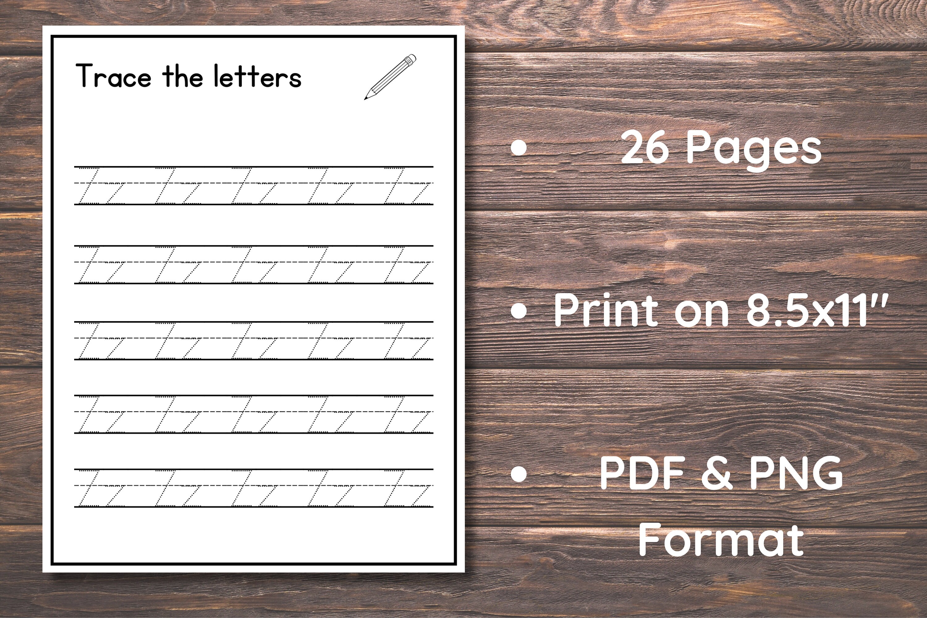 26 Printable Trace the Alphabet Worksheets Preschool-kdg - Etsy