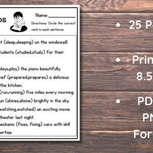 25 Printable Choose the Correct Verb Worksheets. 1st-2nd Grade ELA ...