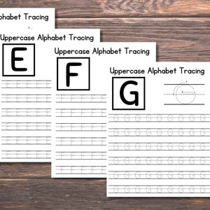 26 Printable Uppercase Alphabet Tracing Worksheets. Preschool ...