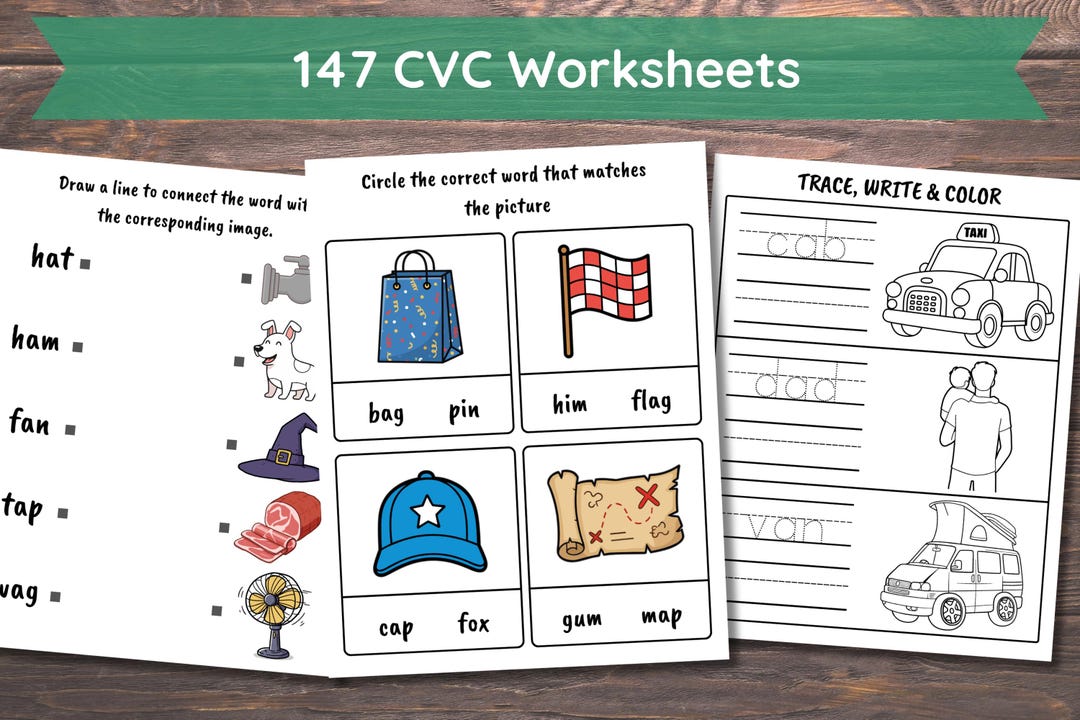 CVC Words Worksheets, CVC Word Families Phonics Worksheets ...