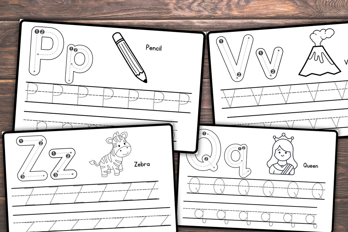 26 ABC Phonics Tracing Cards Preschool-kindergarten - Etsy