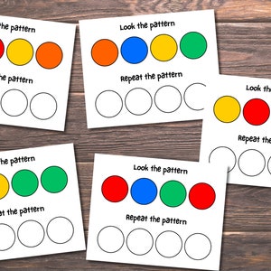 Pom Patterns - 48 Activity Cards- Montessori Learning Toy for Preschool ...