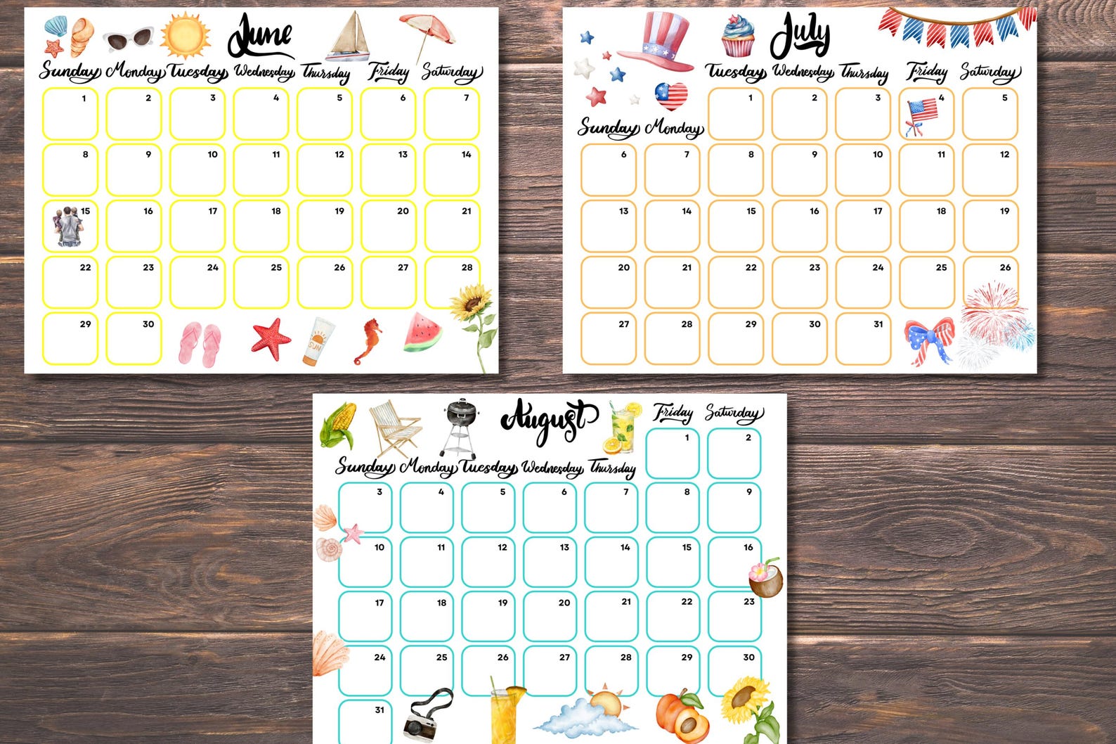 Printable Kids Calendars, 2025 Calendars,watercolor Calendars,printable ...