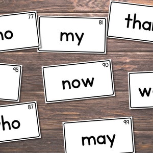 100 Printable Fry's First Hundred Sight Word Flashcards | Kindergarten ...