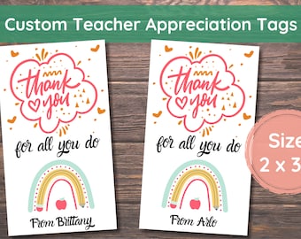 Teacher Appreciation Tags, Teacher Appreciation Gift Tags Printable ...