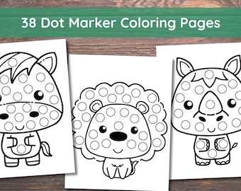 Kids Coloring Page: Dot Marker Coloring Pages Animal Dot Marker ...