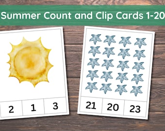 Jack-o-lantern Count and Clip Cards, Preschool Printable, Preschool ...