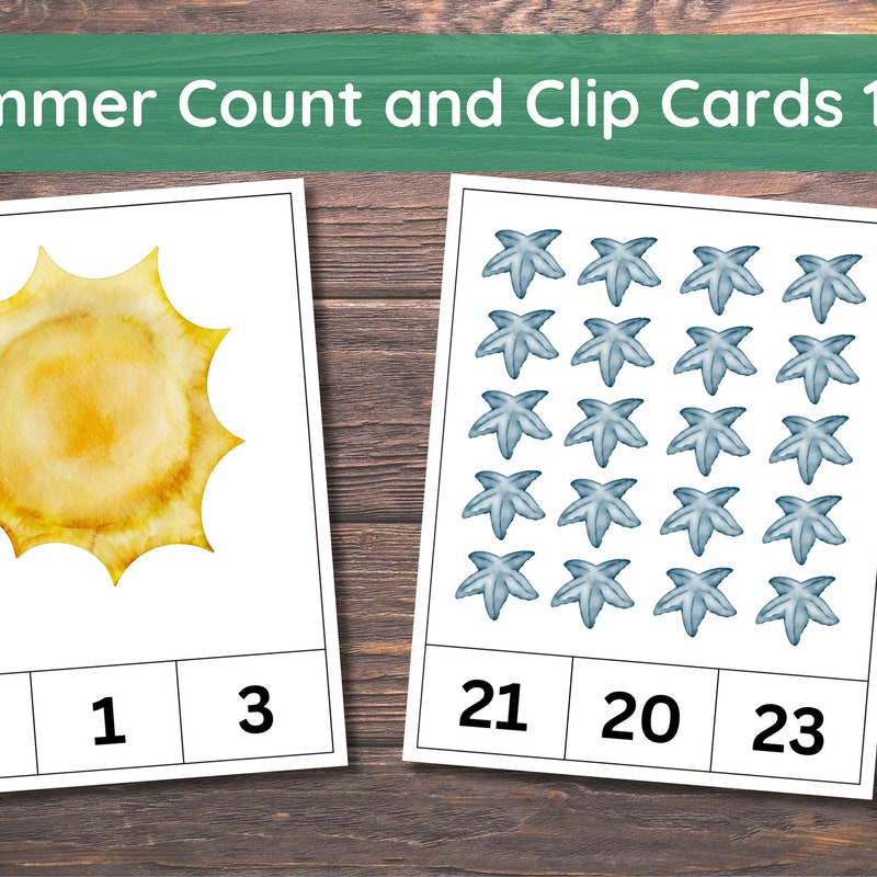 Count and Clip Cards - Etsy