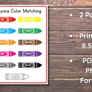 Color Matching Game, Busy Book Printable, Educational Activity ...