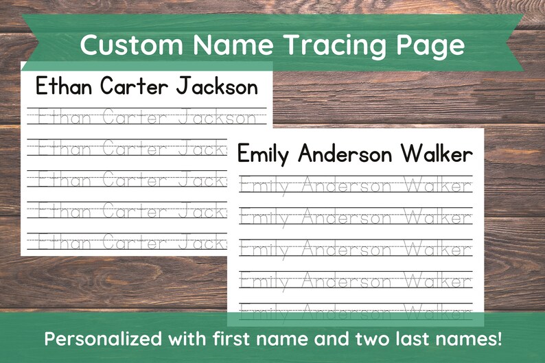 Custom Name Tracing Sheet Handwriting Practice Personalized Name Trace ...