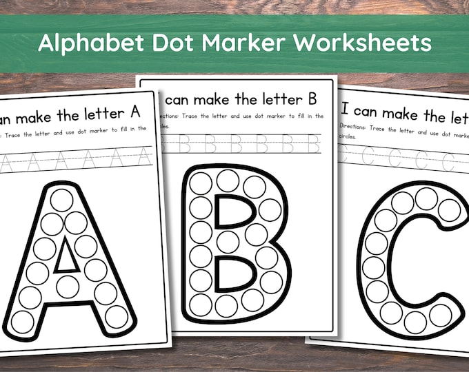 Alphabet Animal Dot Marker Worksheets, 52 Pages, Dot Marker Activities ...