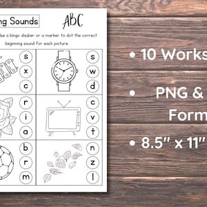 10 Printable Beginning Sounds Worksheets | Preschool-1st Grade Phonics ...