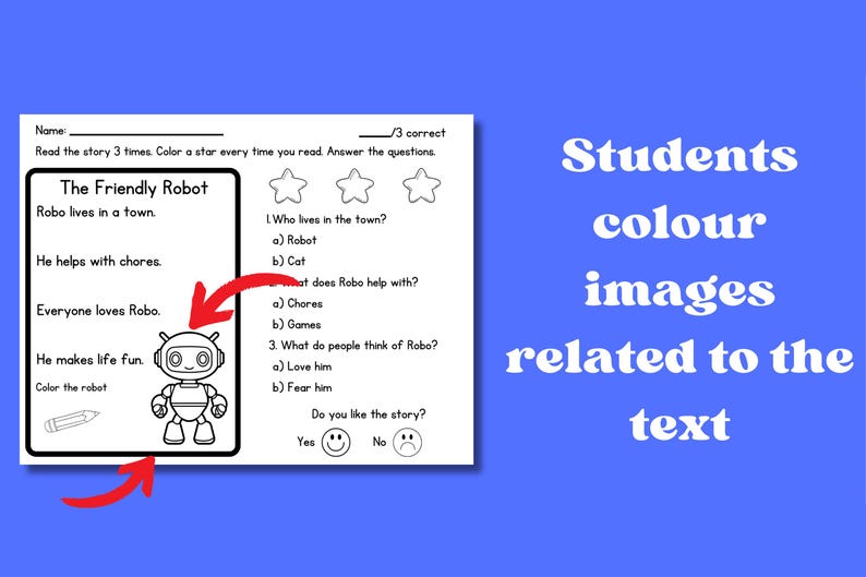Kindergarten at Home Reading Worksheets | Comprehension Passages ...