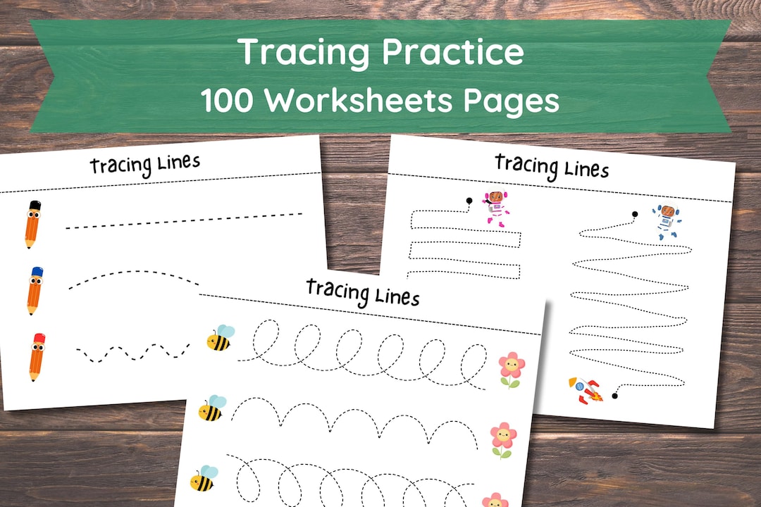 Tracing Practice, Pre-writing Worksheets, Line Tracing, Toddler ...