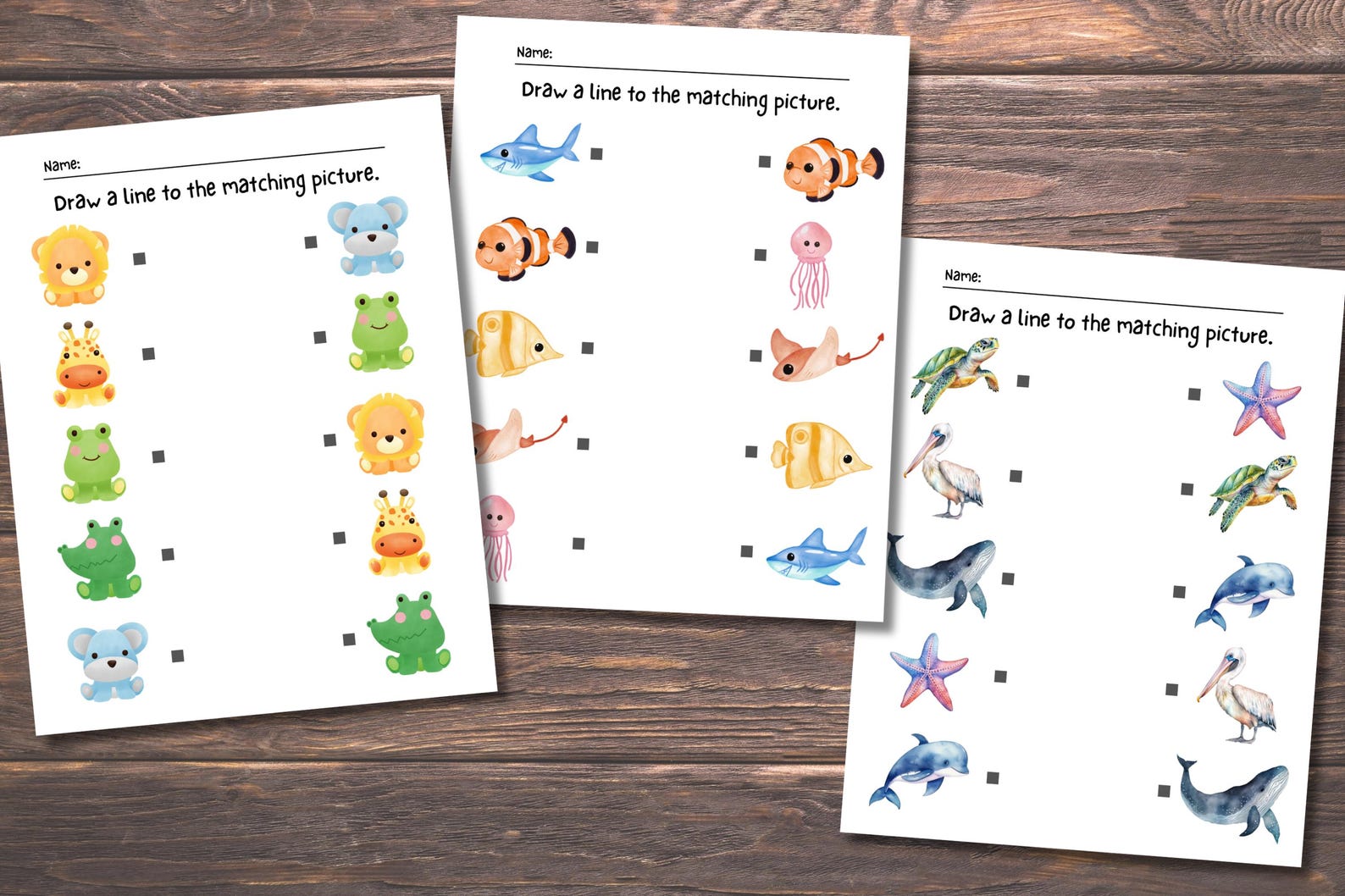 Printable Matching Worksheets, Match the Picture, Kindergarten ...
