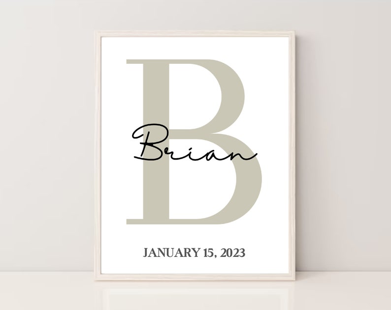 Custom Initial Print, Name Printable, Personalized Print, Personalized ...