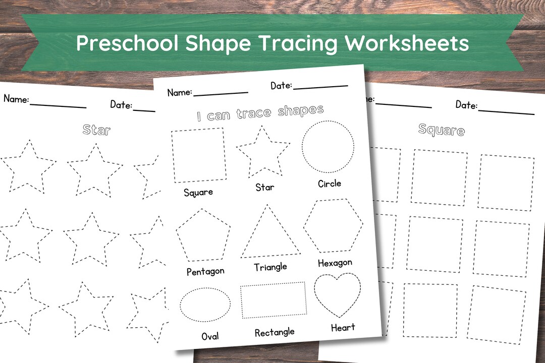Preschool Shape Tracing, Basic Shape Tracing, Shape Tracing Worksheets ...