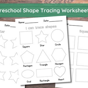 Preschool Shape Tracing, Basic Shape Tracing, Shape Tracing Worksheets ...