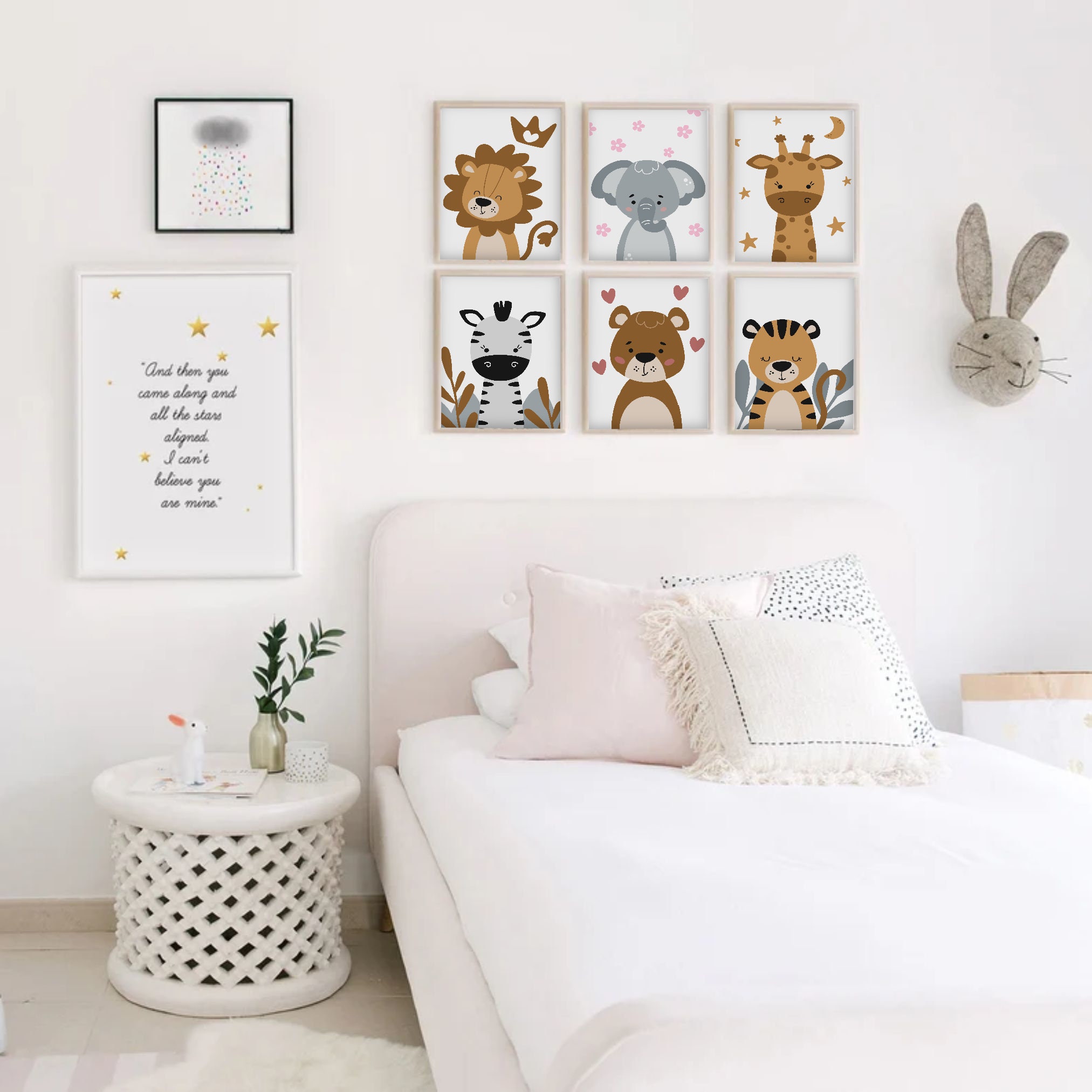 Boho Animal Nursery Prints Bohemian Wall Art Nursery Decor - Etsy